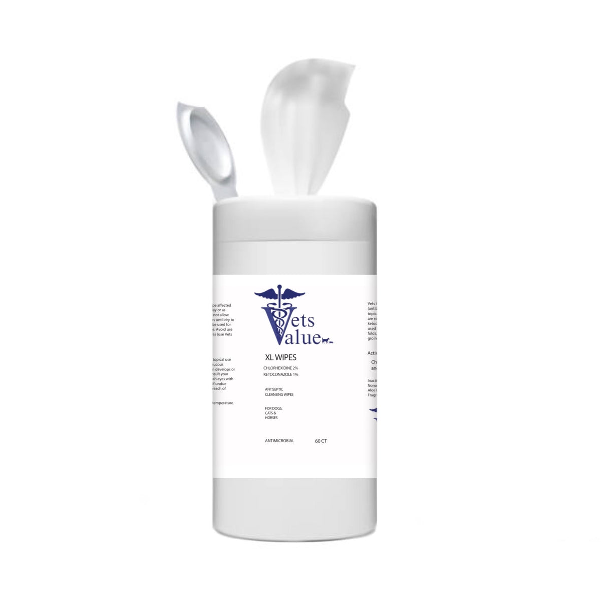XL Topical Antimicrobial Fold & Body Wipes with Aloe for Dogs and Cats ...